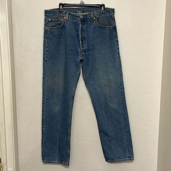 Levi's | Jeans | Vintage Levis5 Blue Distressed Button Fly Closure ...